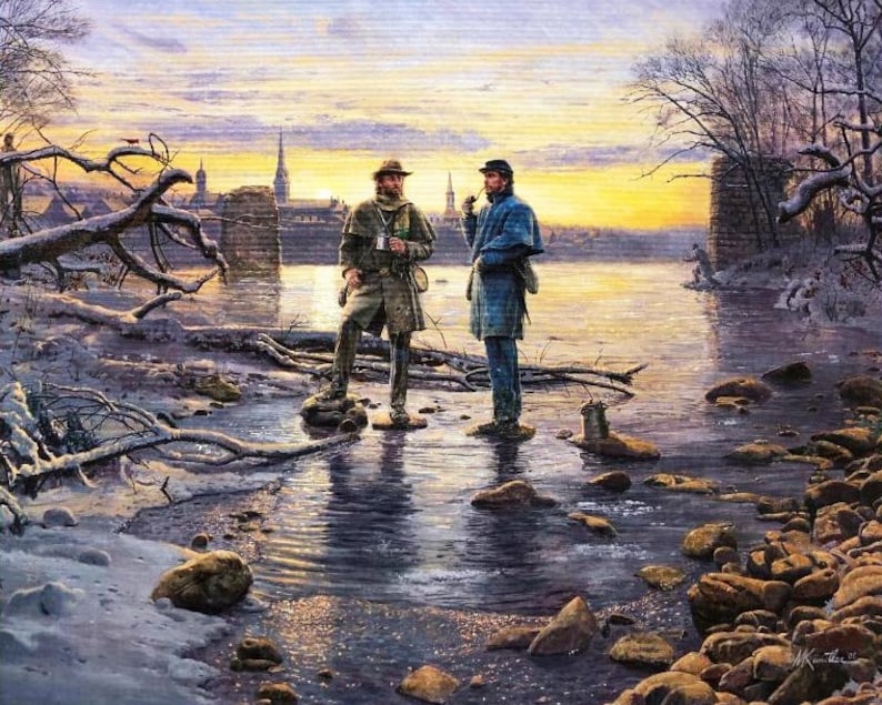 Mort Kunstler "my Friend, the Enemy" New CUSTOM FRAMED Civil War Art - Etsy