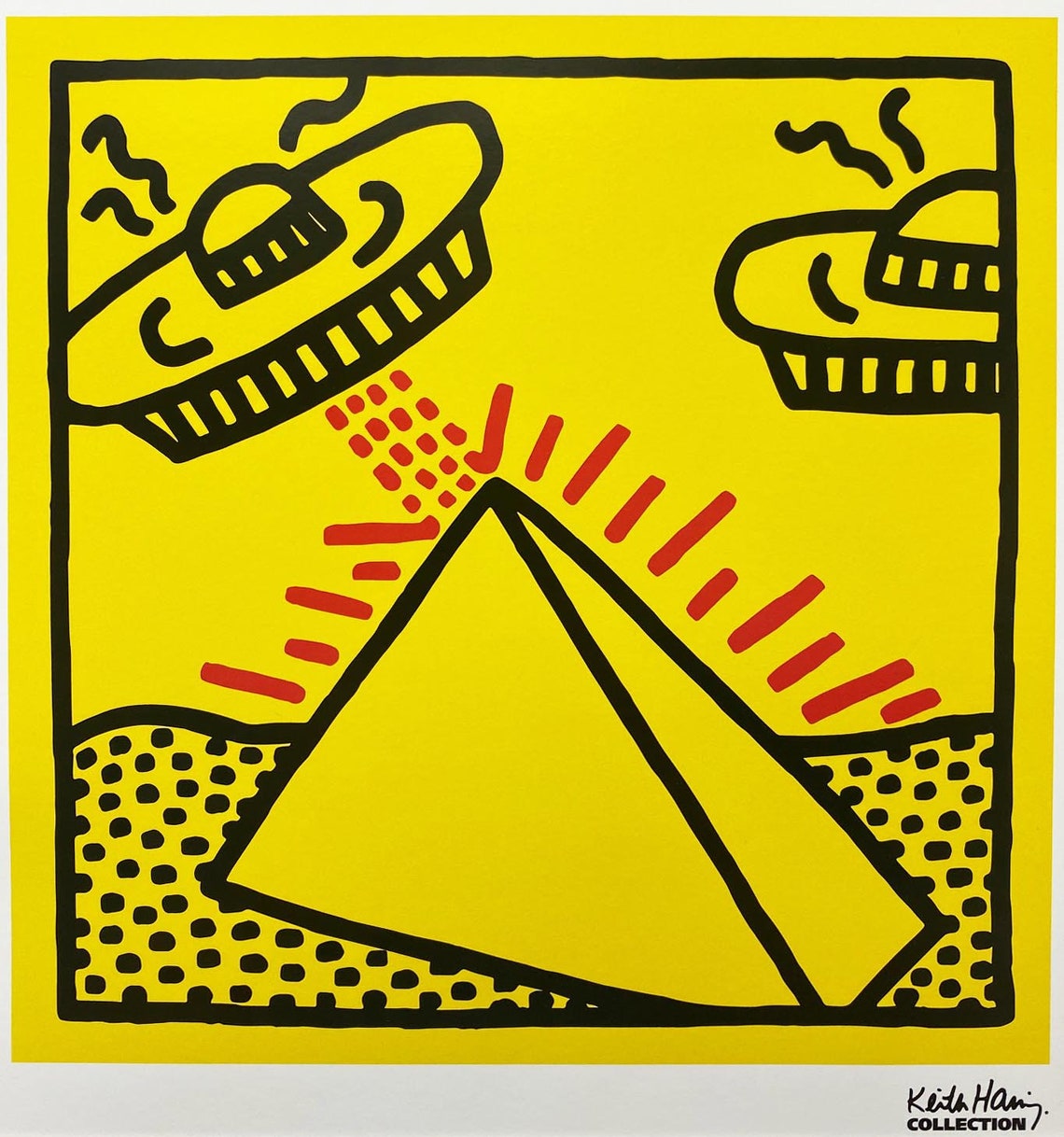 Keith Haring untitled pyramids With Ufos CUSTOM | Etsy