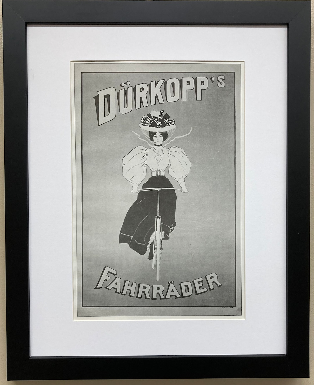 Vintage Bicycle Poster "durkopp Bicycles" (1900) Framed Art - Etsy