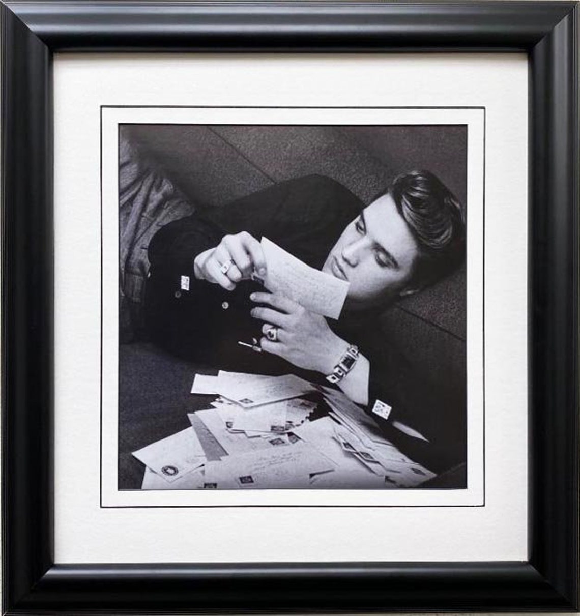 Elvis Presley "reading Fan Mail" Framed Litho Art - Etsy