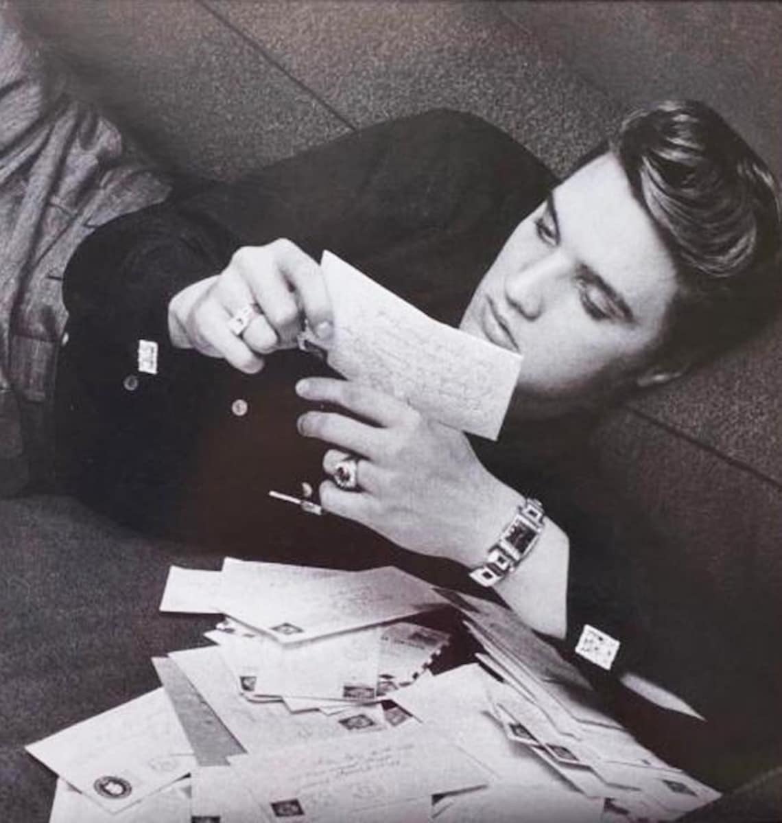 Elvis Presley reading Fan Mail Framed Litho Art - Etsy