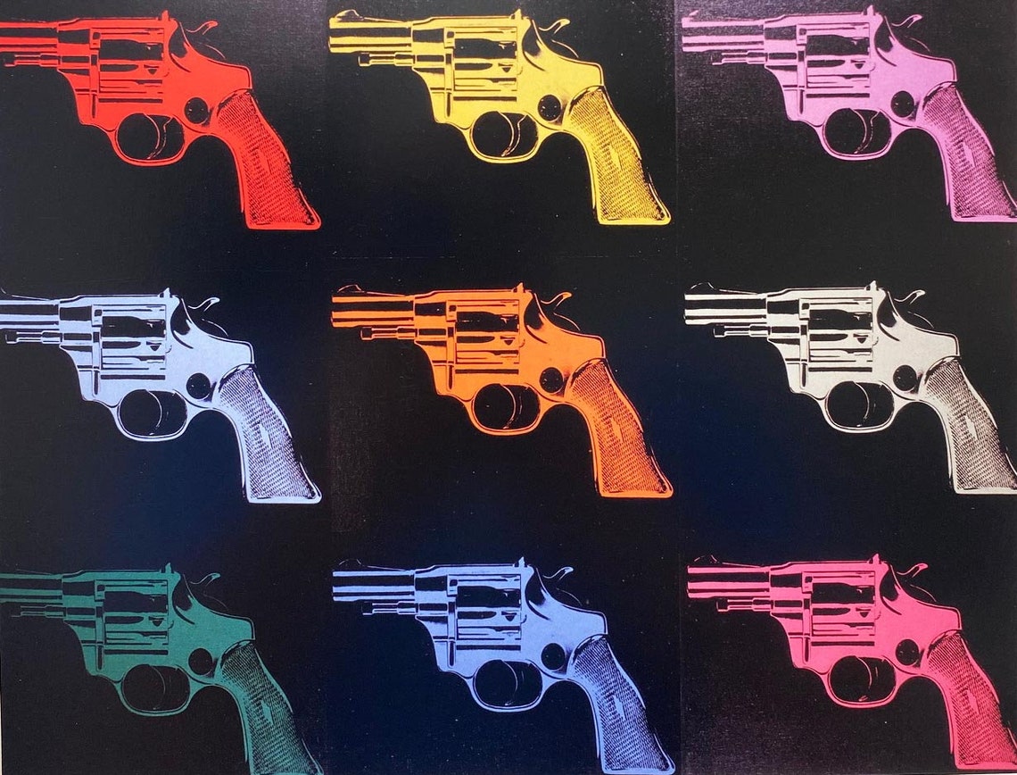 Andy Warhol "gun" (many Rainbows) CUSTOM FRAMED Pop Art - Etsy