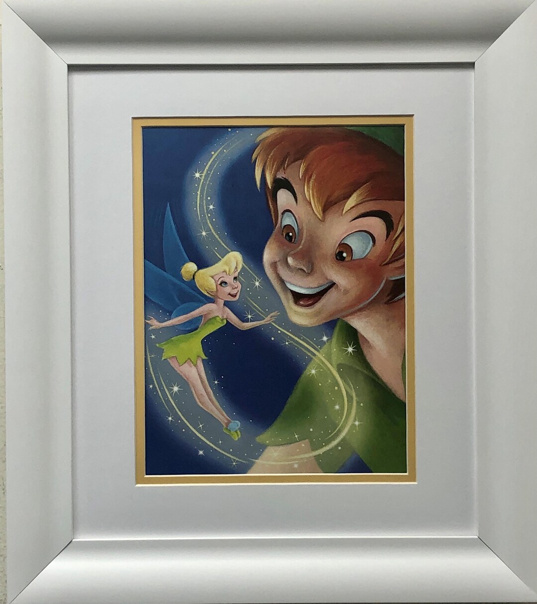Disney "tinker Bell and Peter Pan" Custom Framed Fairy Movie Animation ...
