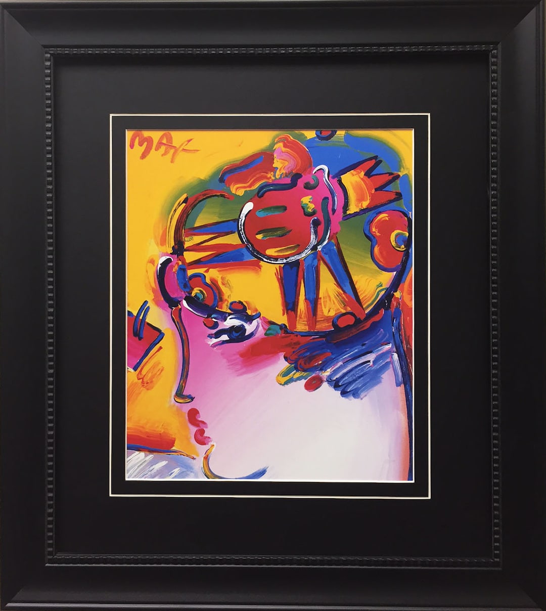 Peter Max "the M Series Profile W/ Hat" CUSTOM FRAMED Print Art POP ...