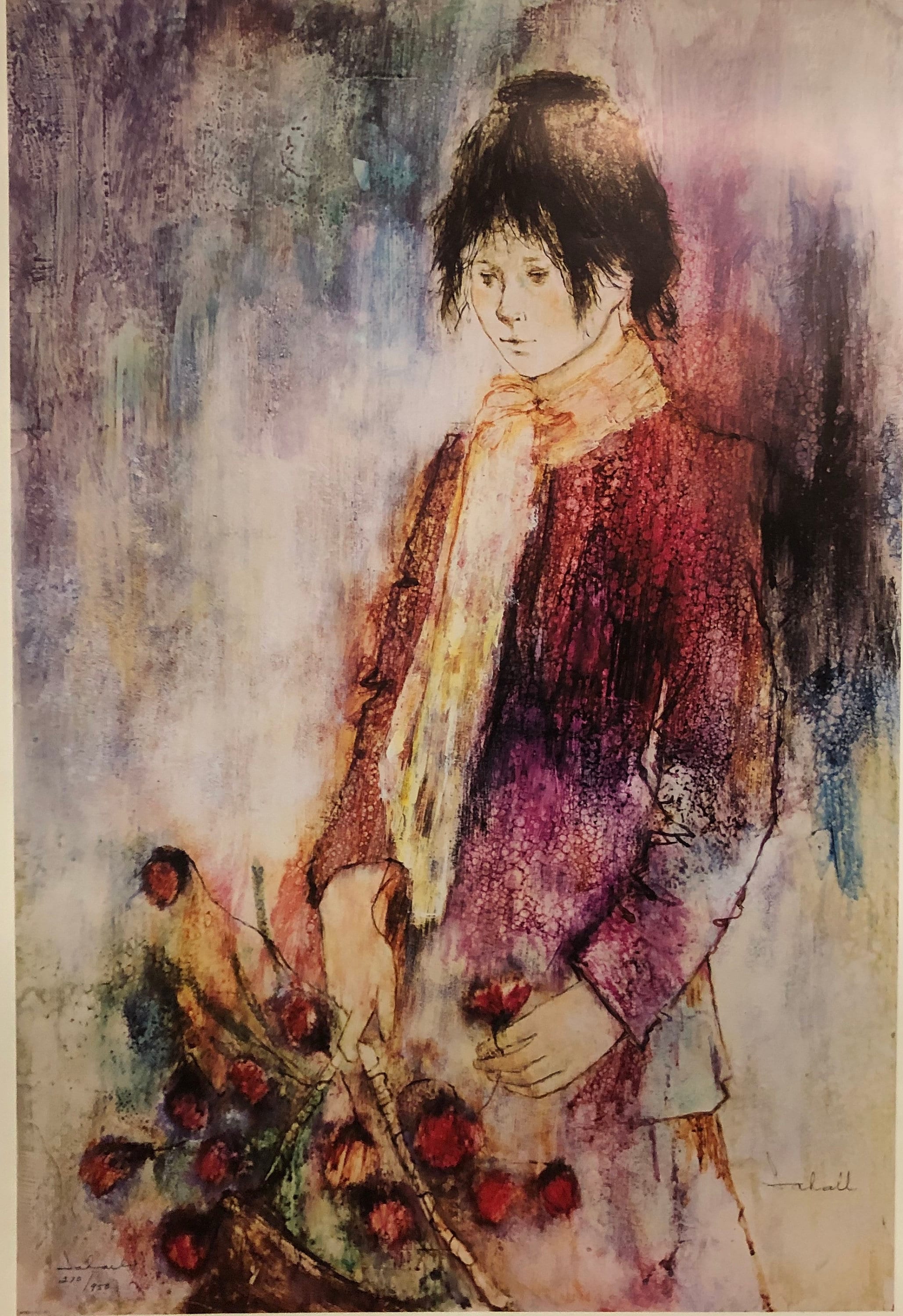 Susan Sahall flower Lady Hand Signed & Numbered Lithograph - Etsy