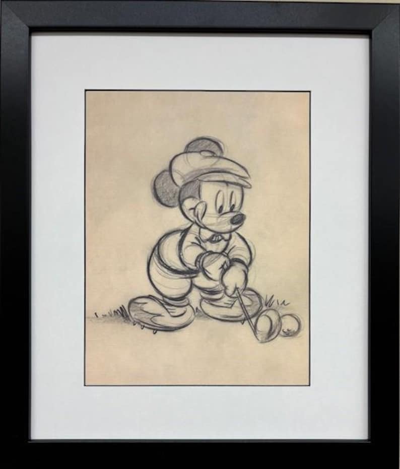 Disney "mickey's Golfing Day" Custom Framed Animation Art New! Golf ...