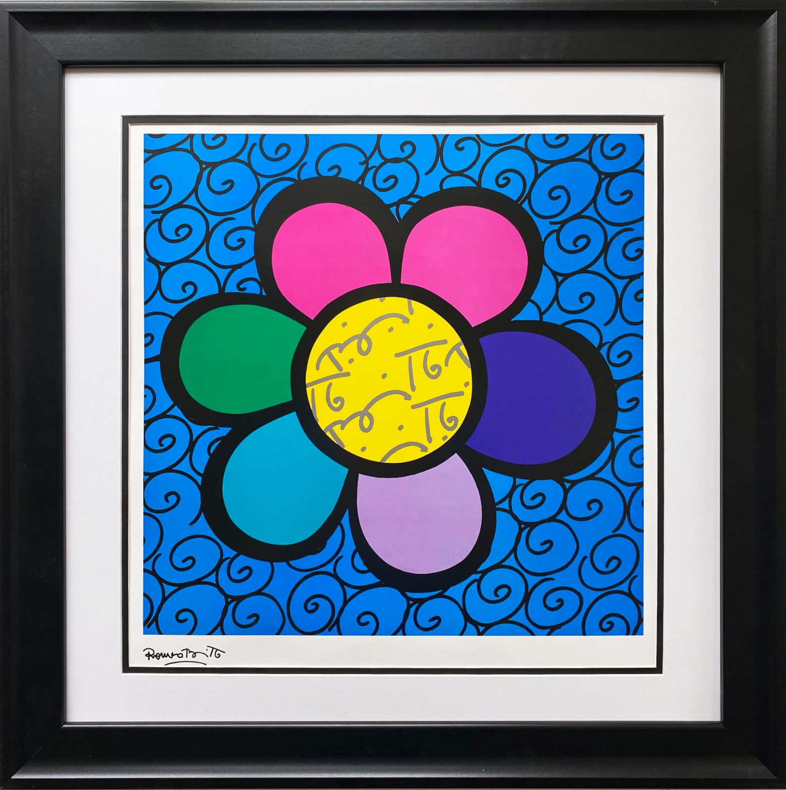 Romero Britto Flower Power II Blue Newly Custom - Etsy Italia