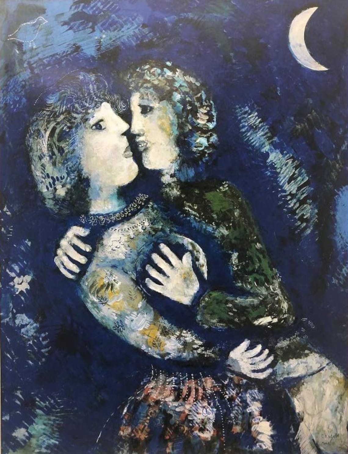 Marc Chagall lovers With Half Moon New CUSTOM | Etsy
