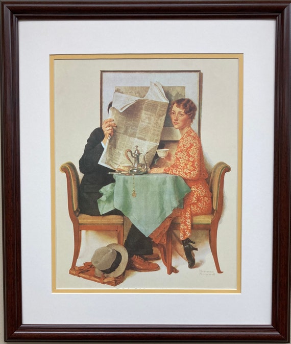 Norman Rockwell breakfast Table CUSTOM FRAMED Art - Etsy