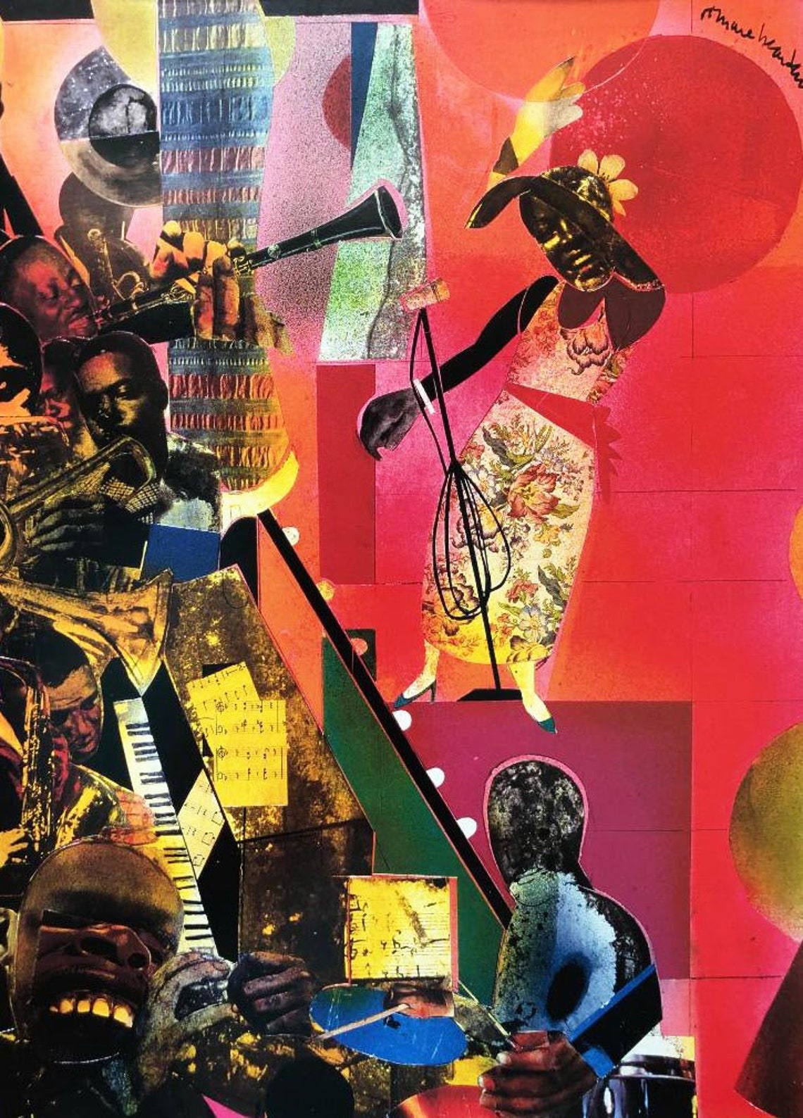 Romare Bearden The Blues 1974 CUSTOM FRAMED Art | Etsy