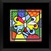 Romero Britto "garden Butterfly" BLACK CUSTOM FRAMED Matted Art Print ...