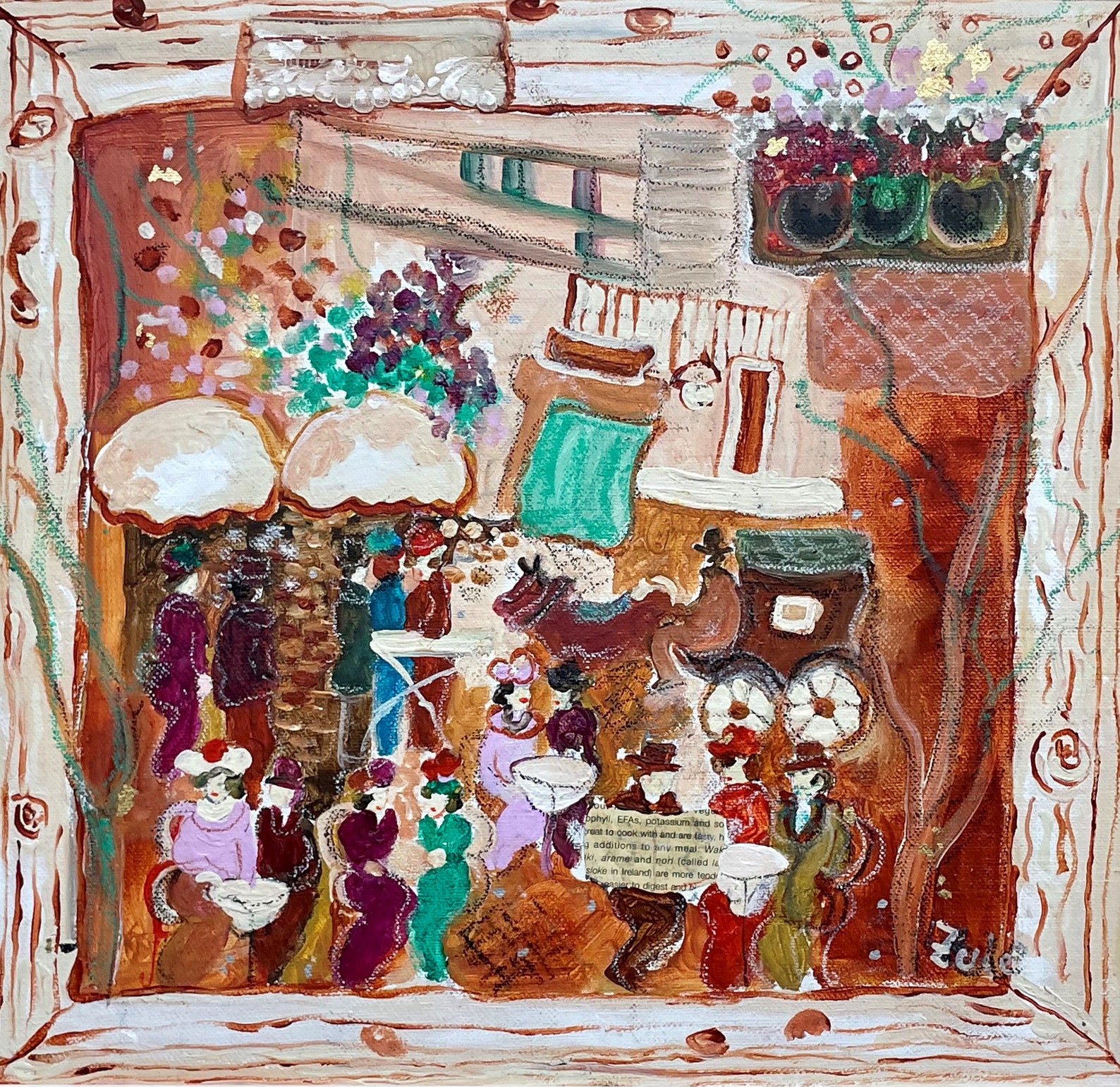 Zule Moskowitz conversations Hand Signed Original Oil FRAMED ART - Etsy