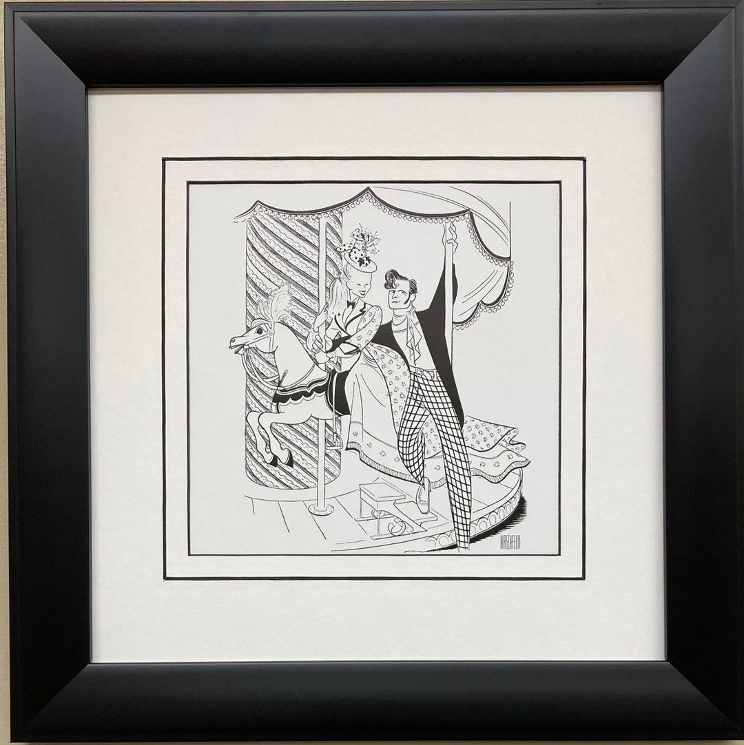 Al Hirschfeld "carousel 1945" CUSTOM FRAMED ART Caricature Broadway ...