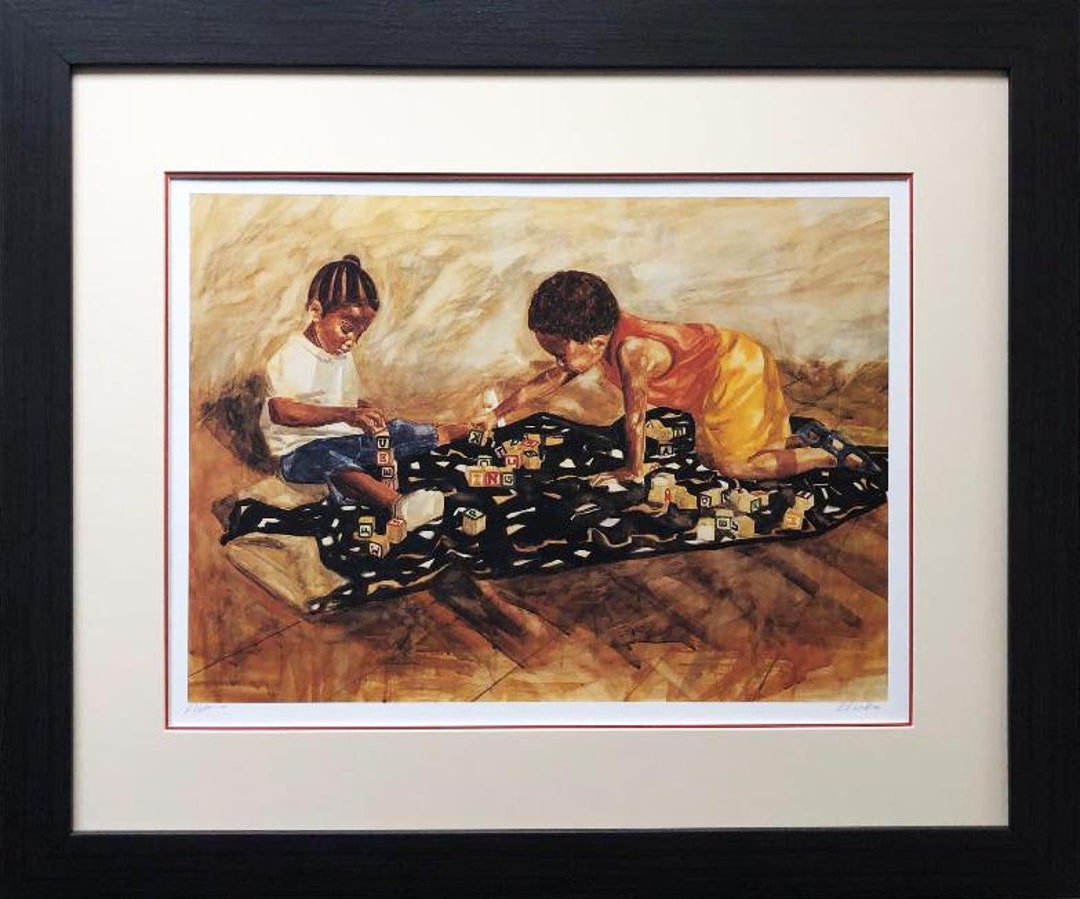 Alonzo Adams "blocks" CUSTOM FRAMED Hand Signed Art - Etsy