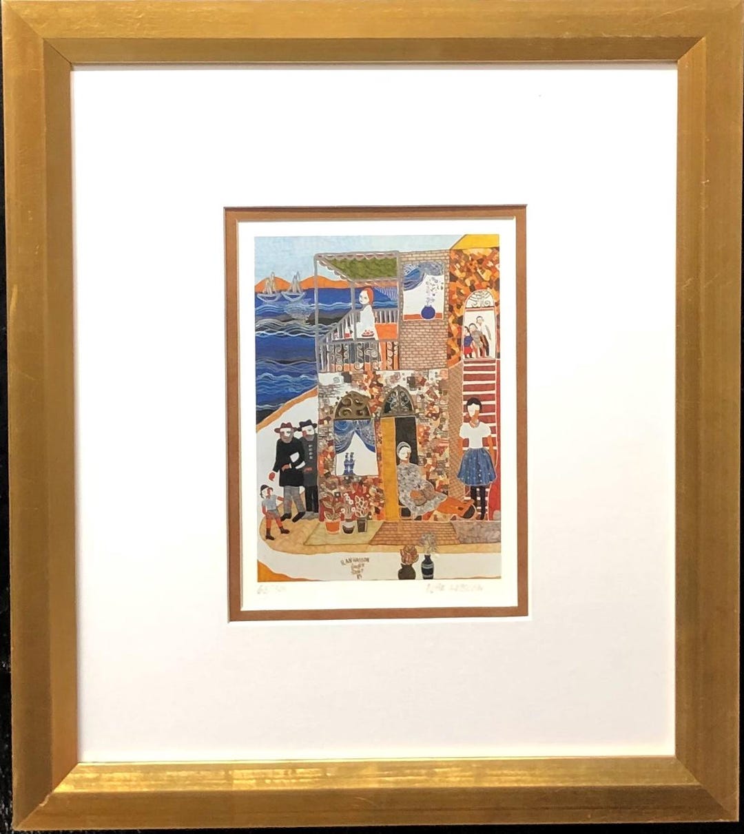Ilan Hasson "haifa" FRAMED Signed & # Art Judaic Biblical Port ...