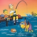The Simpsons Homer Fishing With Bart New Custom Framed Art Print - Etsy