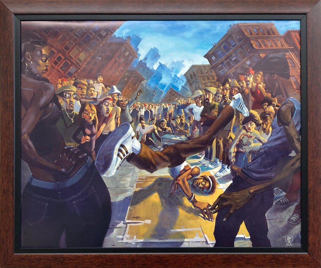 Justin Bua "1981" Plate Signed Custom FRAMED African American Art Hip ...