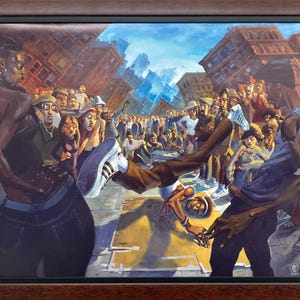 Justin Bua "1981" Plate Signed Custom FRAMED African American Art Hip ...