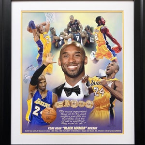 Gregory Kobe Bean "black Mamba" Bryant FRAMED Art - Etsy