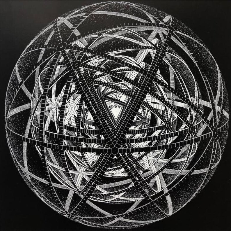 M.c.escher concentric Rinds 1953 CUSTOM FRAMED Art - Etsy