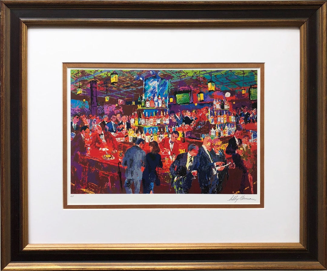 Leroy Neiman "harry's Wall Street Bar" Custom Framed Art New - Etsy