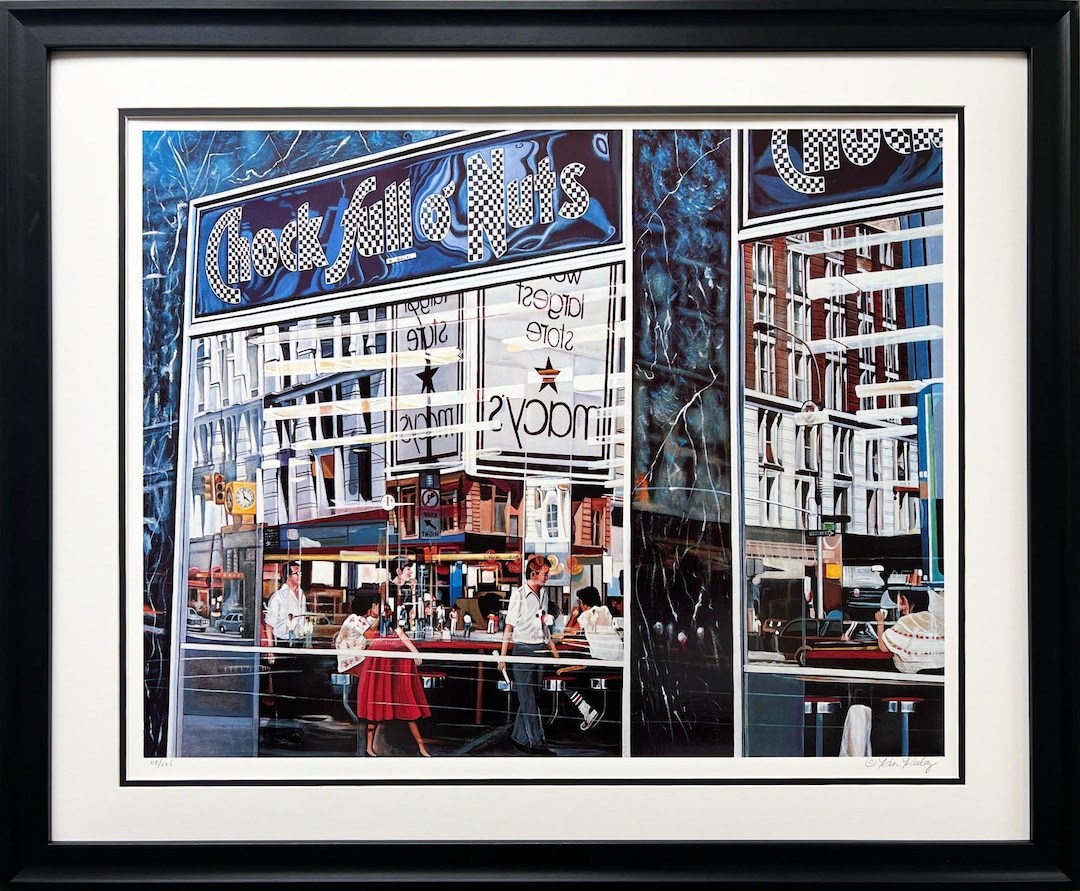 Ken Keeley "chock Full O'nuts" Hand Signed & # FRAMED Art New York City ...