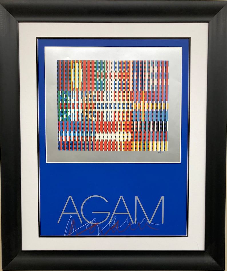 Yaacov Agam "flags of All Nations" Hand Signed Silkscreen Framed ...