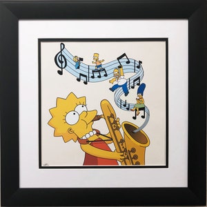Lisa Simpson "playing the Saxophone" FRAMED ART Print - Etsy