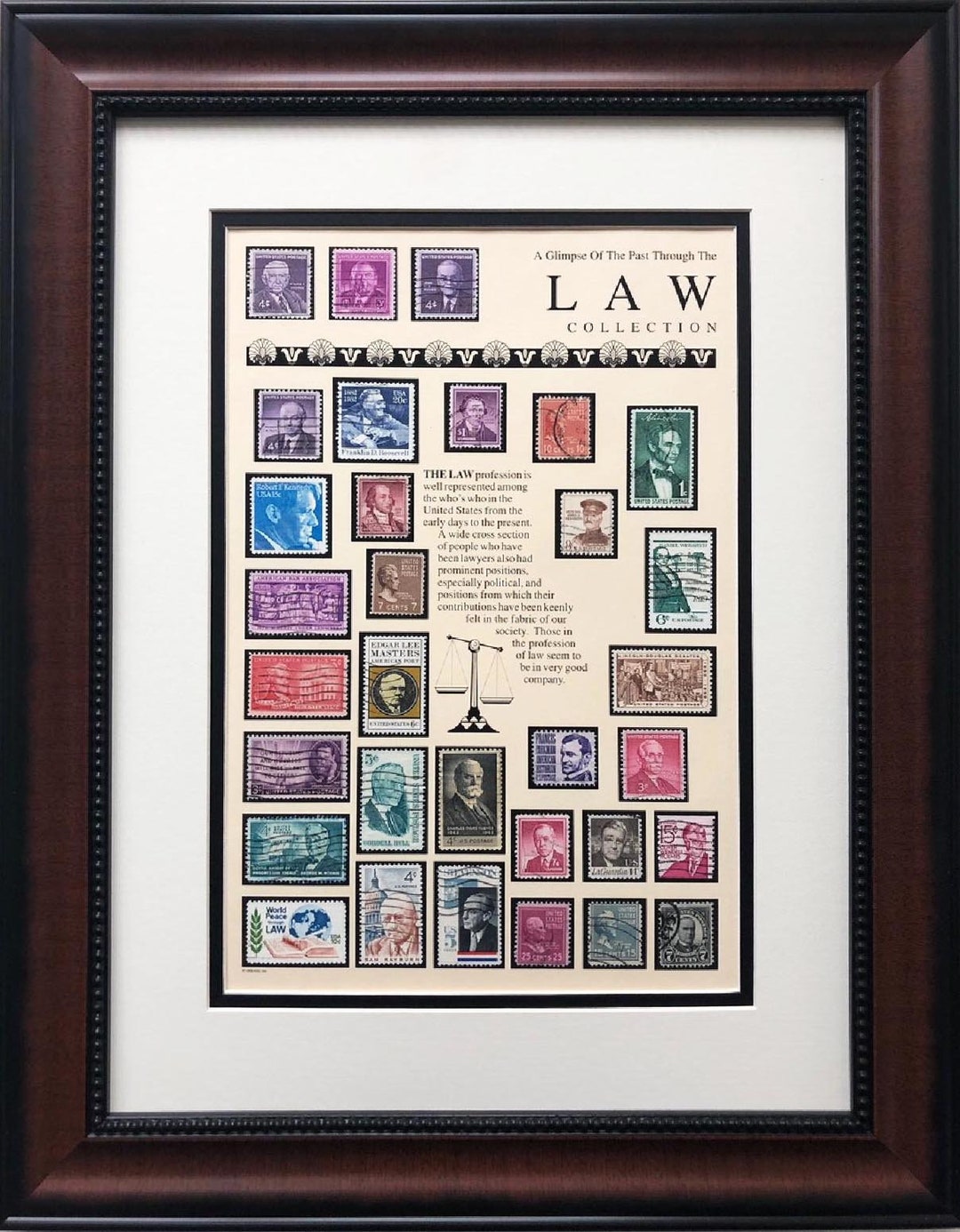 Stamps "law Collection" Framed Stamp Art - Etsy
