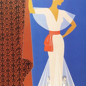 Erte "the Curtain" Newly CUSTOM FRAMED Print Art Deco Design Fancy ...