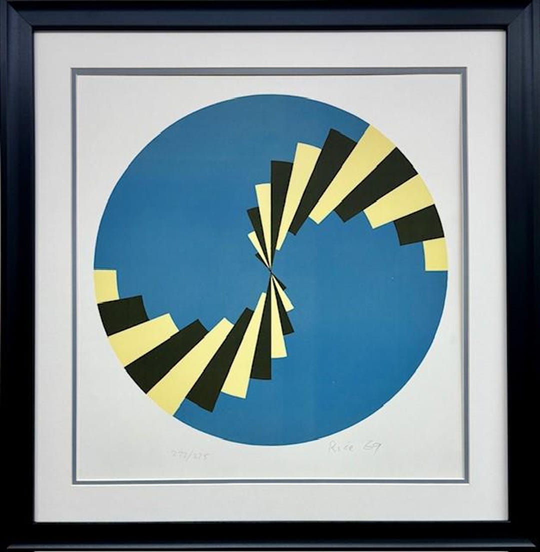 Brian Rice "radial Series" Hand Signed & 1969 Mid Century Abstract Art ...