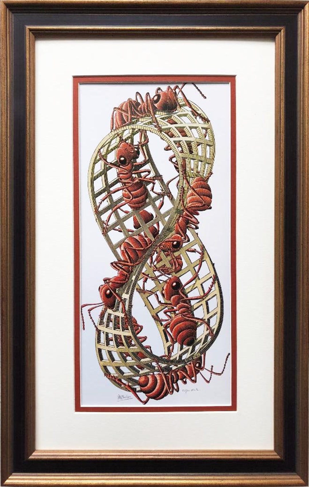 M.c.escher "mobius Strip Ii" (red Ants) 1963 FRAMED Art - Etsy