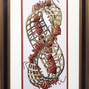 M.c.escher "mobius Strip Ii" (red Ants) 1963 FRAMED Art - Etsy