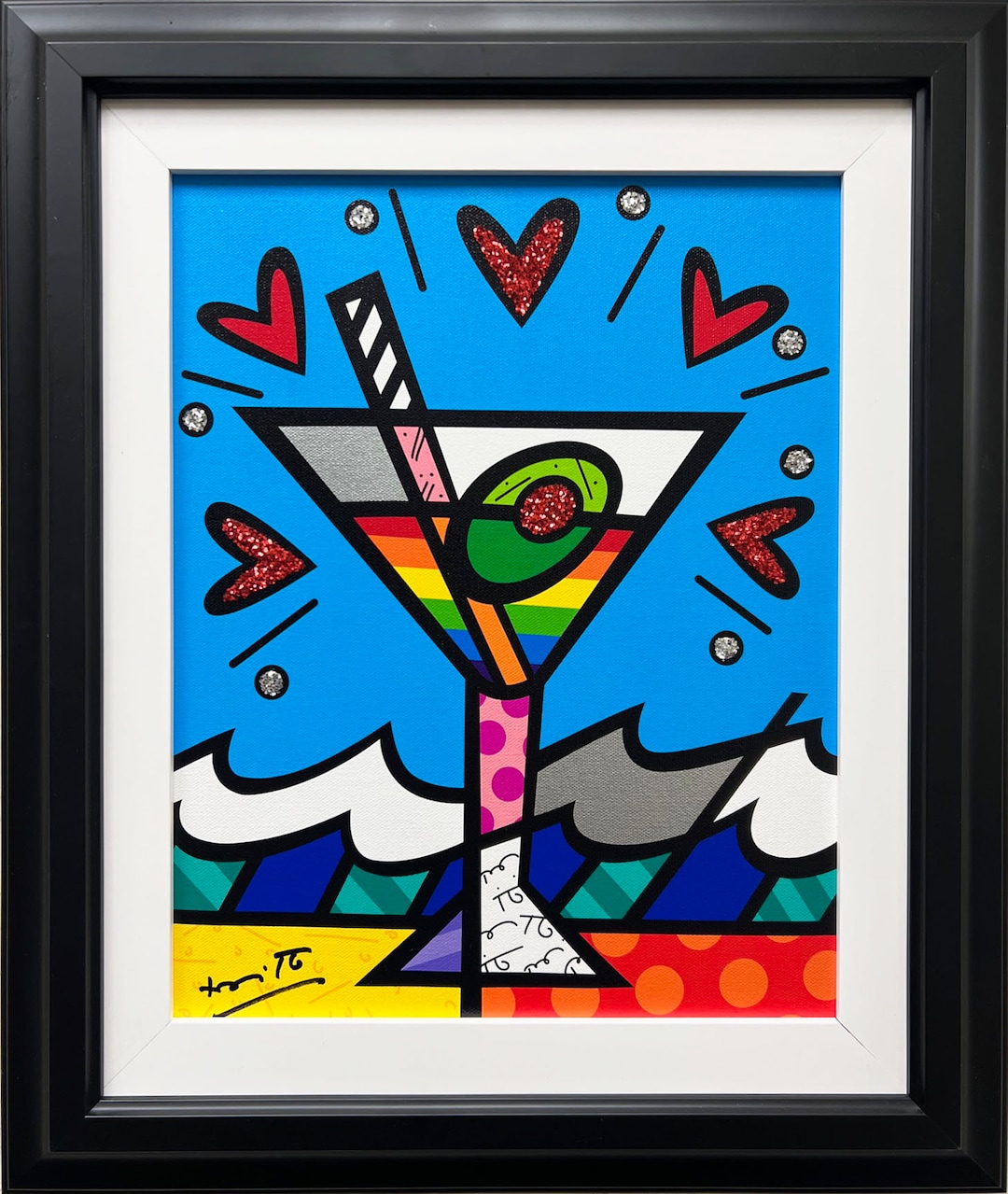 Romero Britto "celebration" NEW Custom Framed Pop Art - Etsy