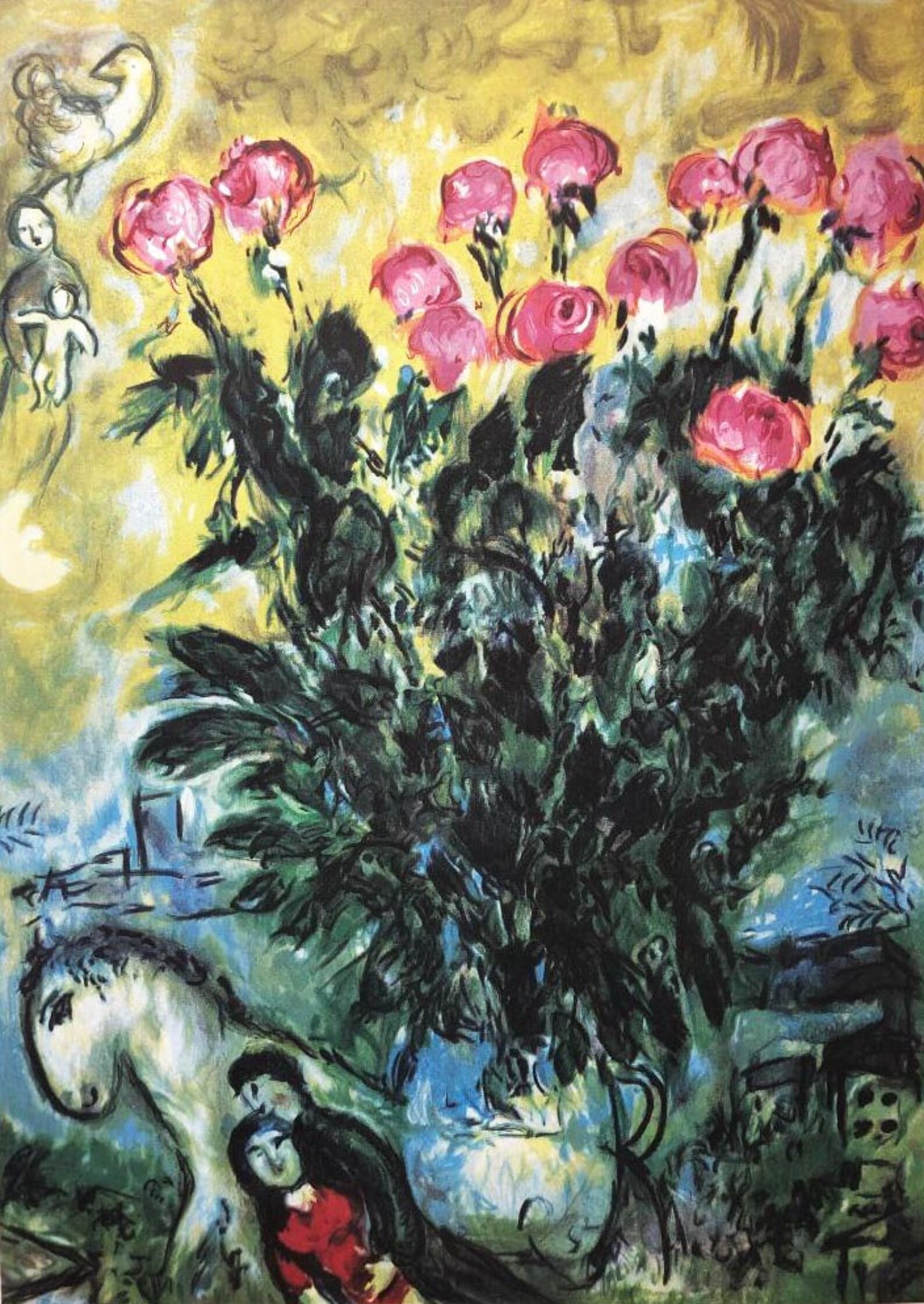 Marc Chagall "les Roses" Custom Framed Art Limited Offset Lithograph - Etsy