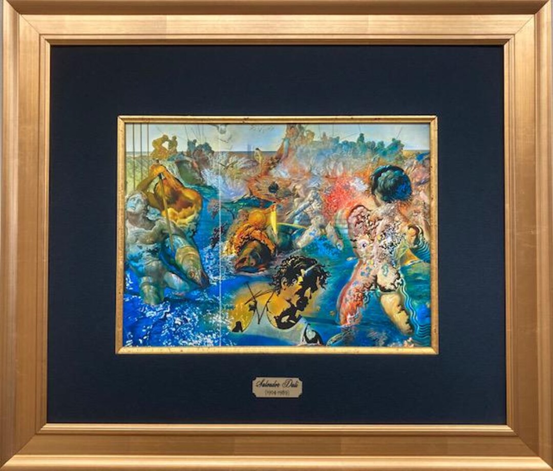 Salvador Dali "tuna Fishing" CUSTOM FRAMED Hand Signed ART Surrealism ...