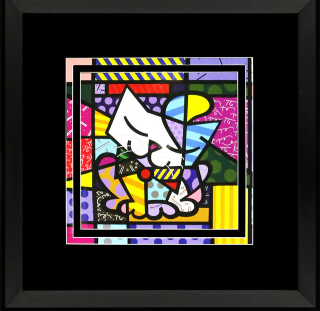 Romero Britto "sam Cat" NEW CUSTOM FRAMED Matted Art Print - Etsy