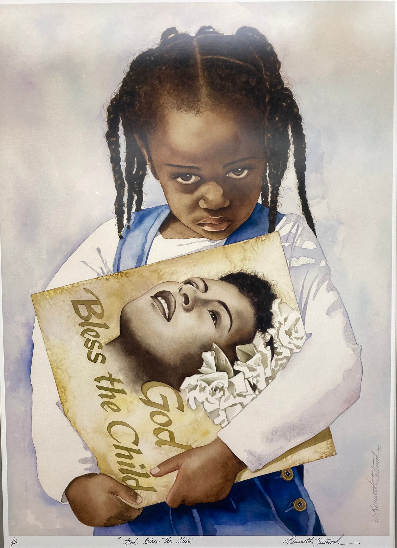 Kenneth Gatewood "god Bless the Child" Framed Hand Signed & # Black Art ...