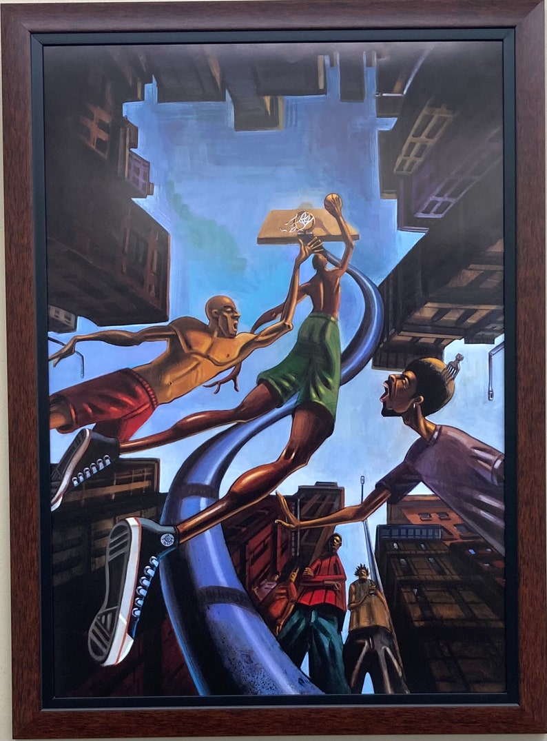 Justin Bua "rising" Plate Signed Custom FRAMED African American Art ...