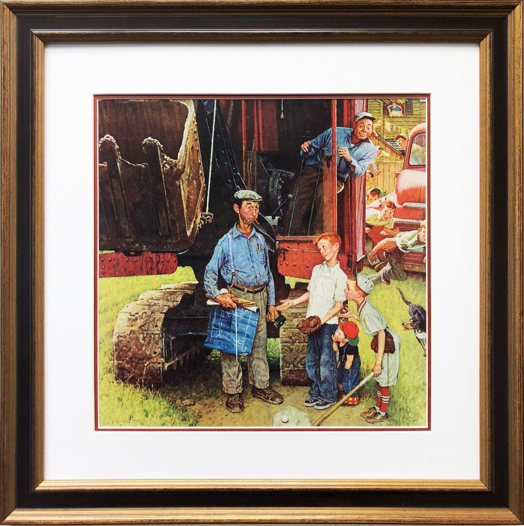 Norman Rockwell "construction Crew " CUSTOM FRAMED Art Print - Etsy