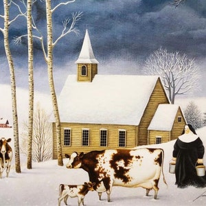 Lowell Herrero "winter Milking" New CUSTOM FRAMED Art - Etsy