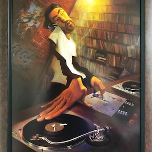 Justin Bua "dj" Plate Signed Custom FRAMED African American Art - Etsy