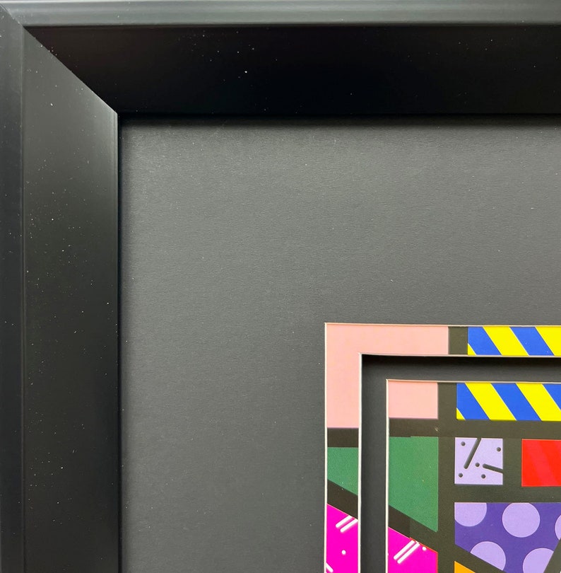 Romero Britto sam Cat NEW CUSTOM FRAMED Matted Art | Etsy