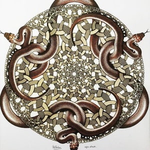 M.c.escher "snakes" 1969 CUSTOM FRAMED Art - Etsy