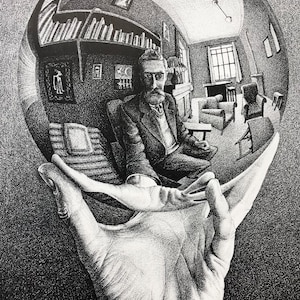 M.c.escher "hand With Reflecting Sphere" CUSTOM FRAMED Art - Etsy