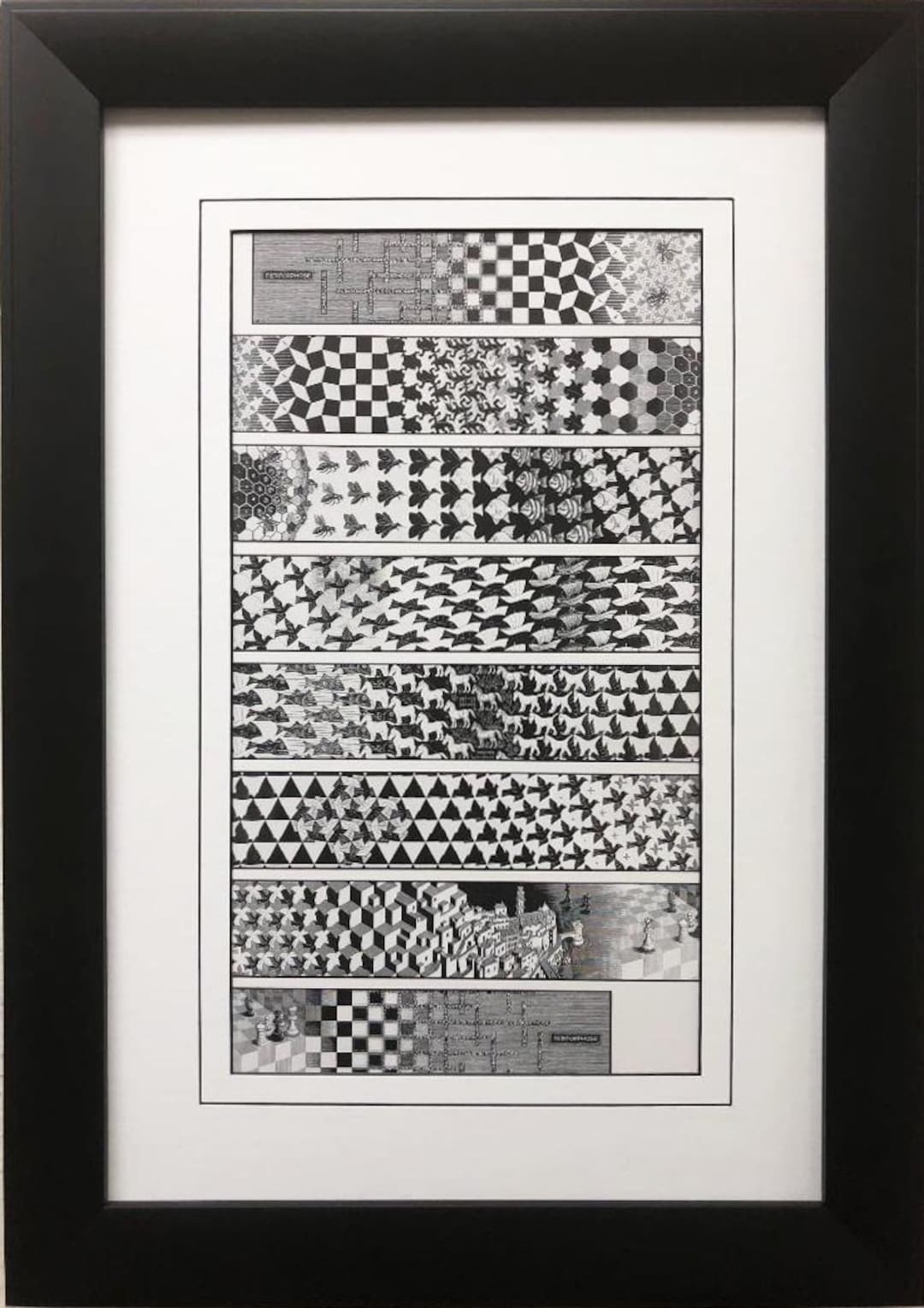 M.c.escher "metamorphosis Iii" CUSTOM FRAMED Art - Etsy