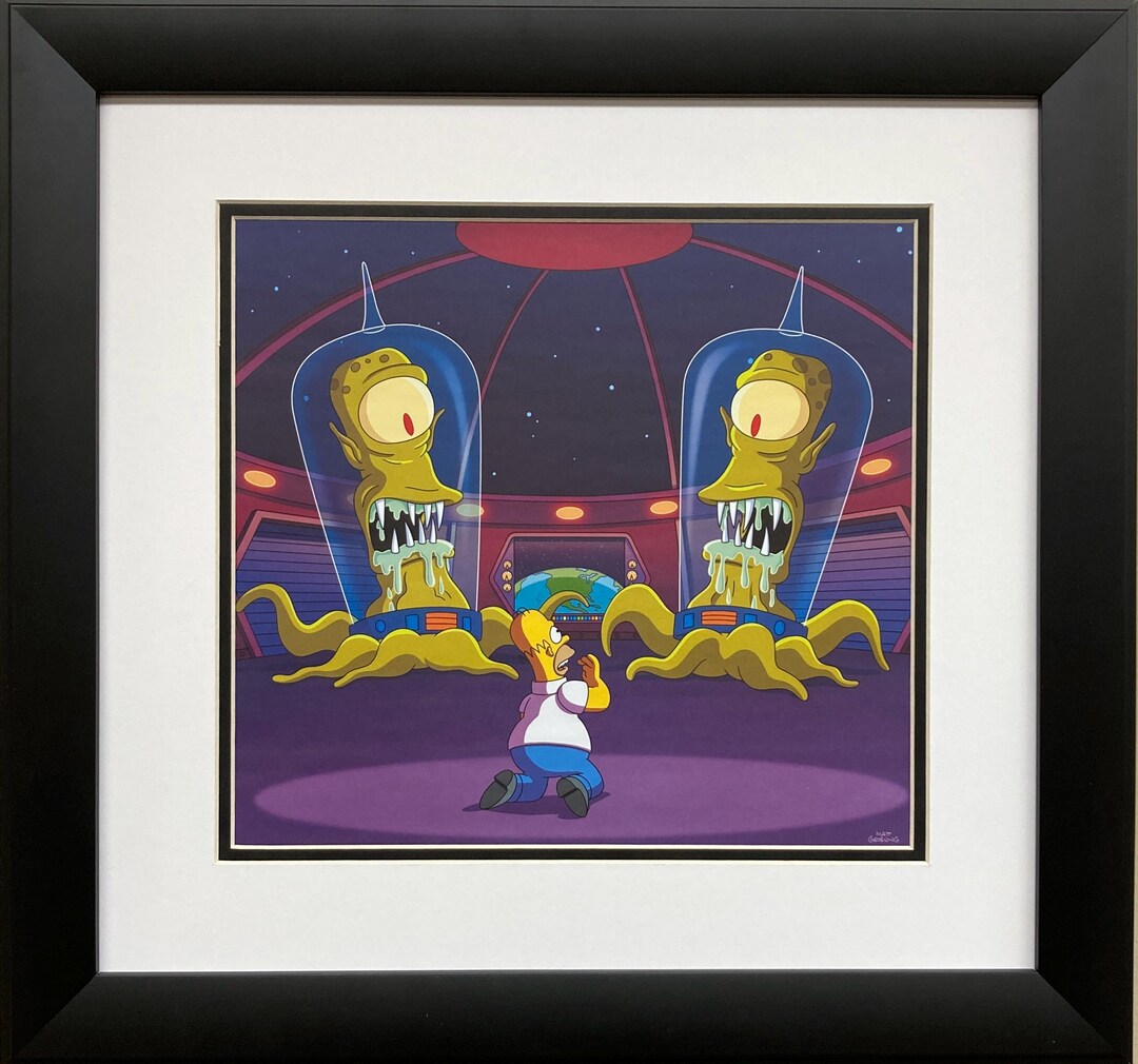 The Simpsons "kang and Kodos - to Serve Man" NEW Custom FRAMED ART ...