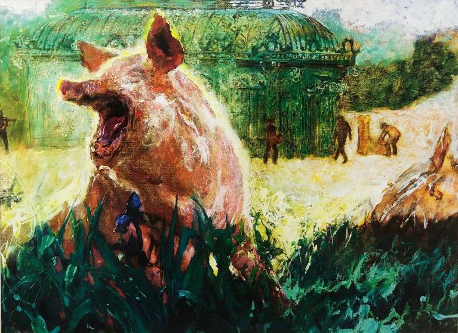 Jamie Wyeth Screaming Hog Arte MARCO PERSONALIZADO - Etsy España