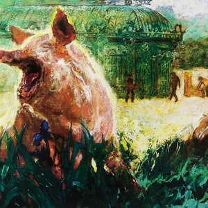 Jamie Wyeth "screaming Hog " CUSTOM FRAMED Art - Etsy