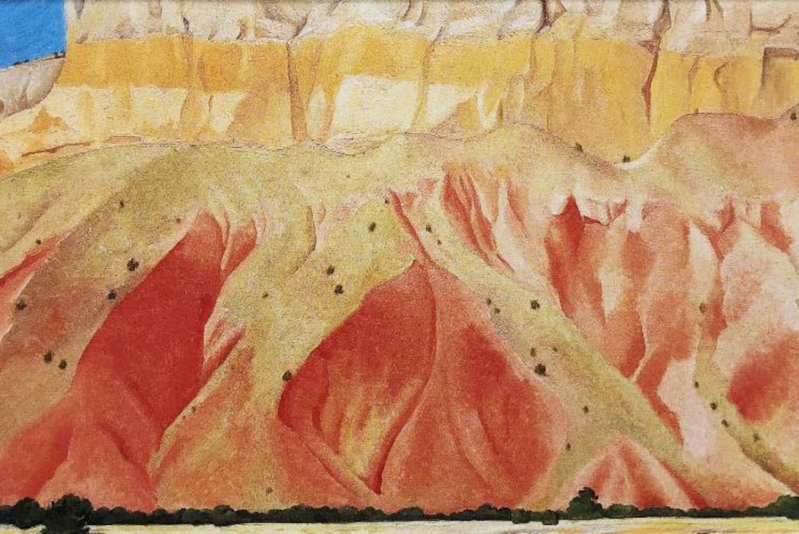 Georgia O'keeffe red and Yellow Cliffs Art - Etsy UK
